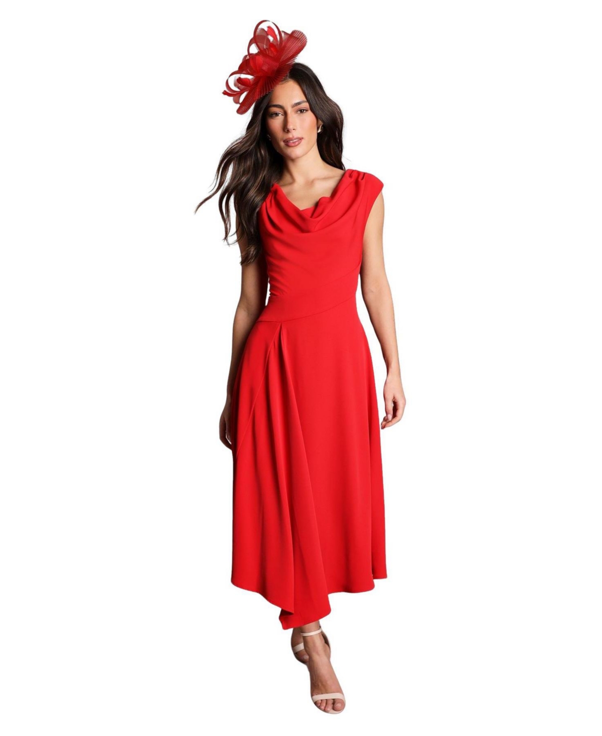 Click here for Coast Womens Off Shoulder Crepe Midi Dress - Flame... prices