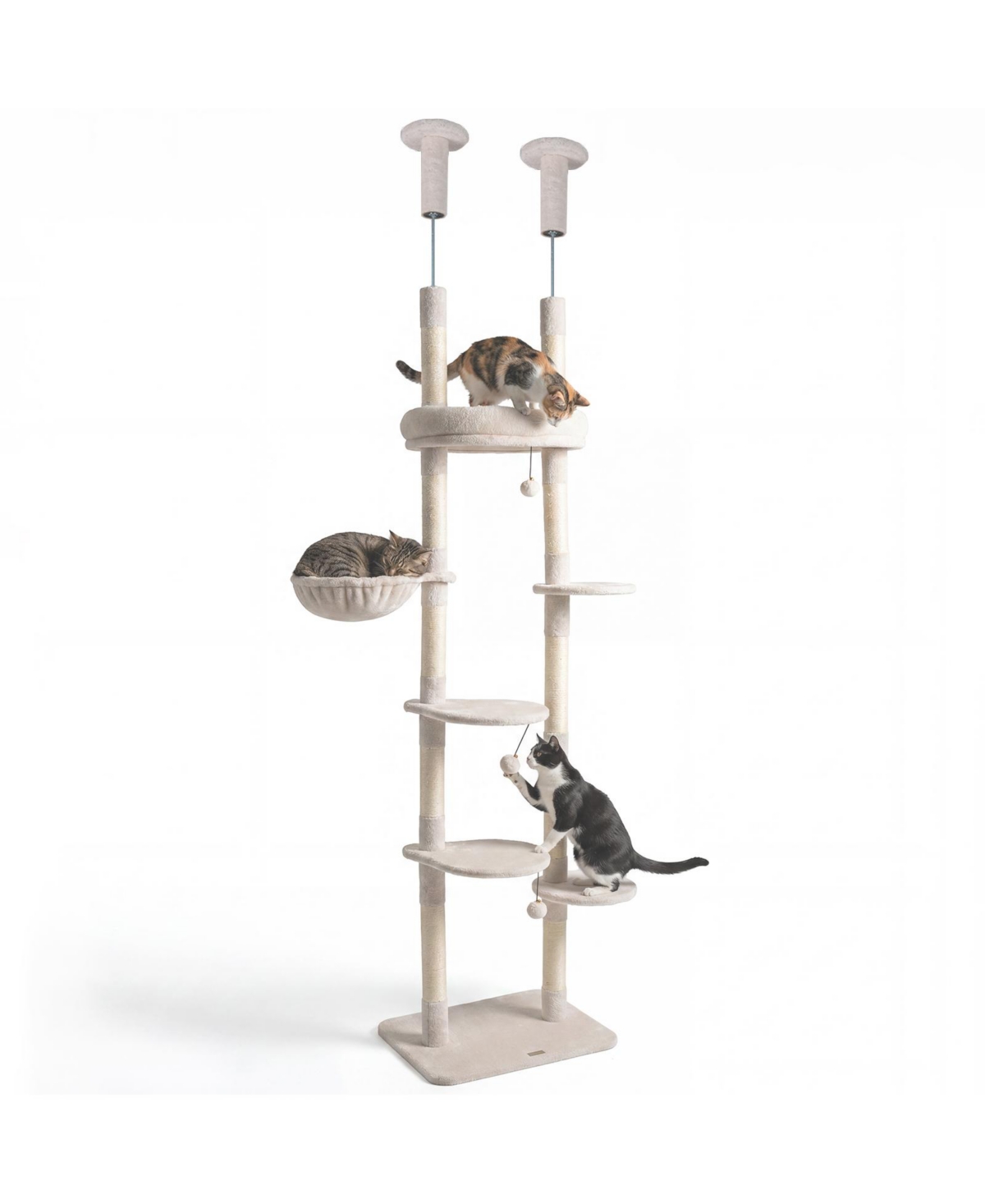 Click here for Gymax 6-tier Floor to Ceiling Cat Tree w/Plush Bed... prices