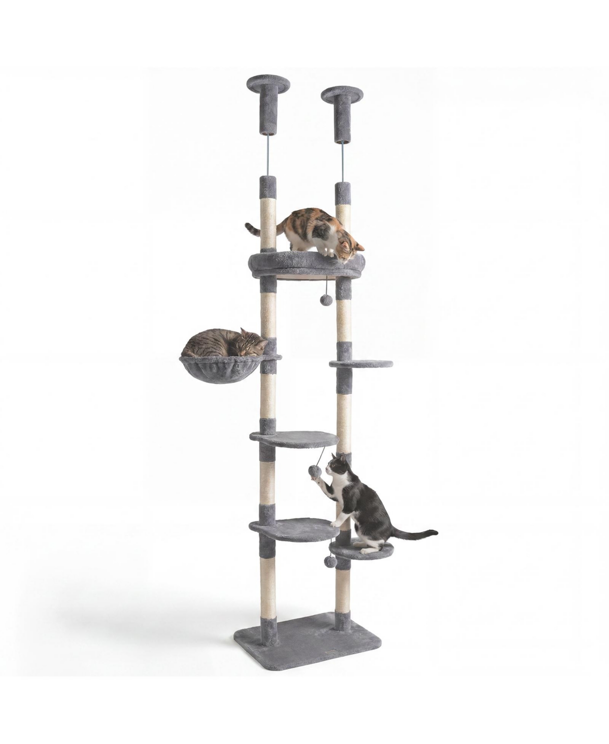 Click here for Gymax 6-tier Floor to Ceiling Cat Tree w/Plush Bed... prices