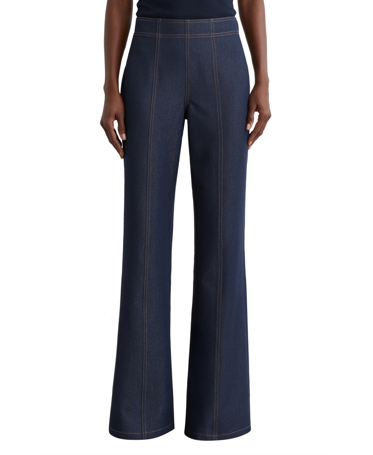 Click here for Reiss Womens Edie Flare Leg Jeans - Dark Blue prices