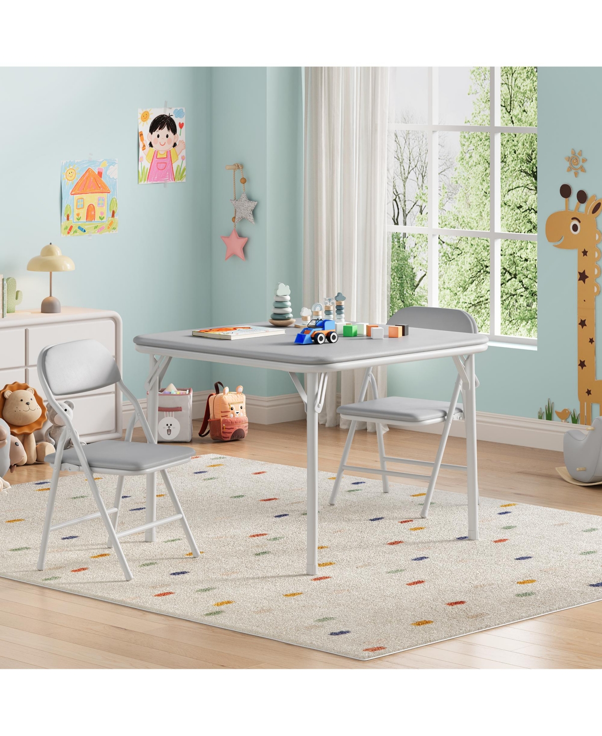 Click here for homfan 3-Piece Kids Folding Table and Chairs Set â... prices