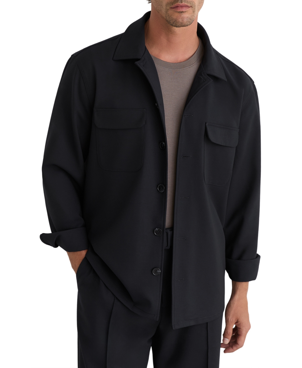 Click here for Reiss Mens Peshi Button Through Twin Pocket Oversh... prices