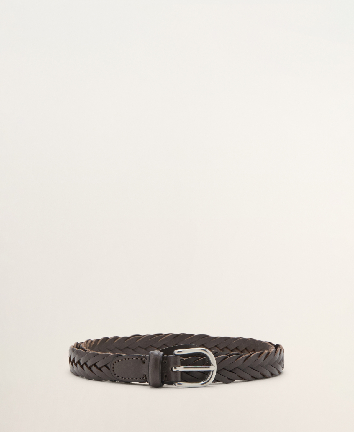Click here for Mango Mens Braided Leather Belt - Brown prices