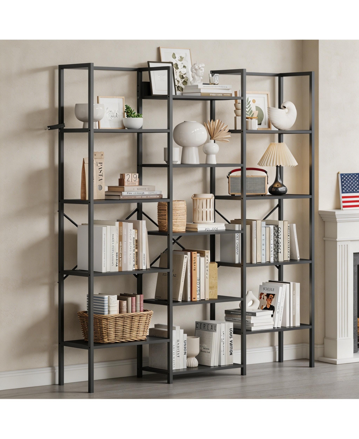 Click here for homfan 3-Column 14-Shelf Open Bookshelf  Adjustabl... prices