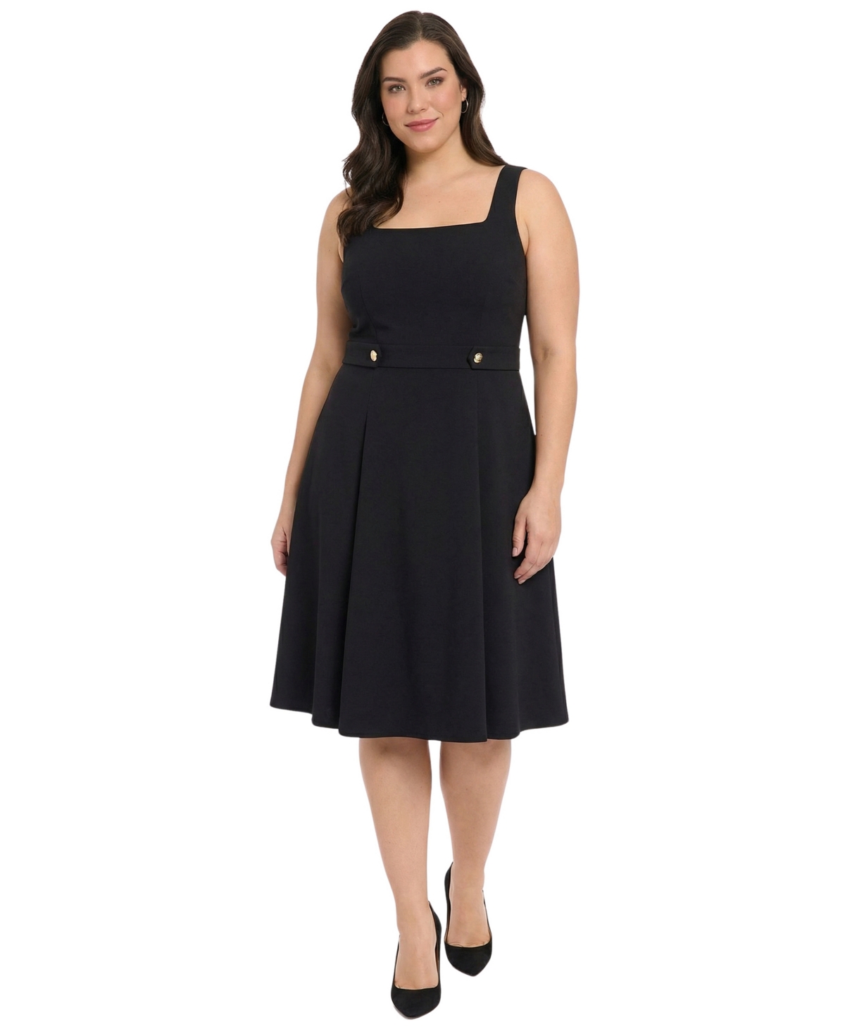 Click here for London Times Plus Size Square-Neck Sleeveless Scub... prices