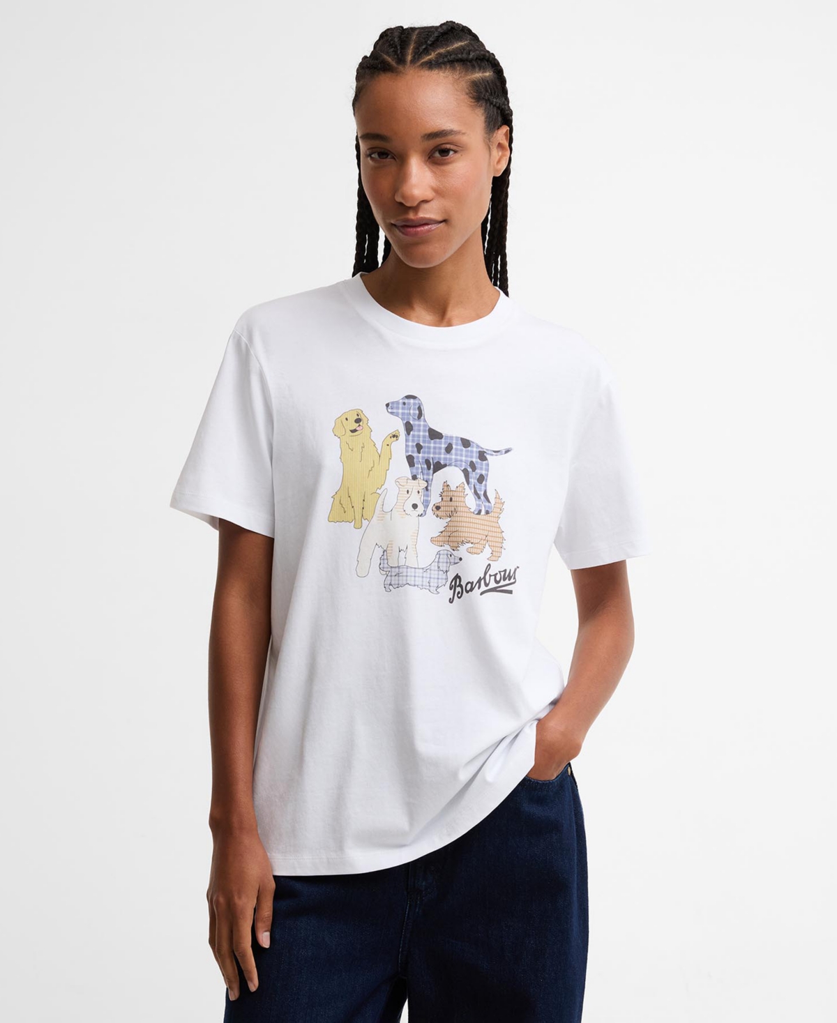 Click here for Barbour Womens Fawley Crewneck T-Shirt - White prices