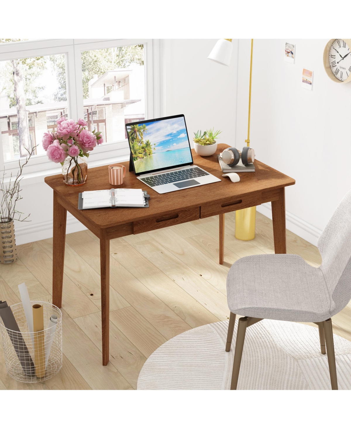 Click here for Homsee 39-Inch Writing Desk with 2 Slim Drawers -... prices