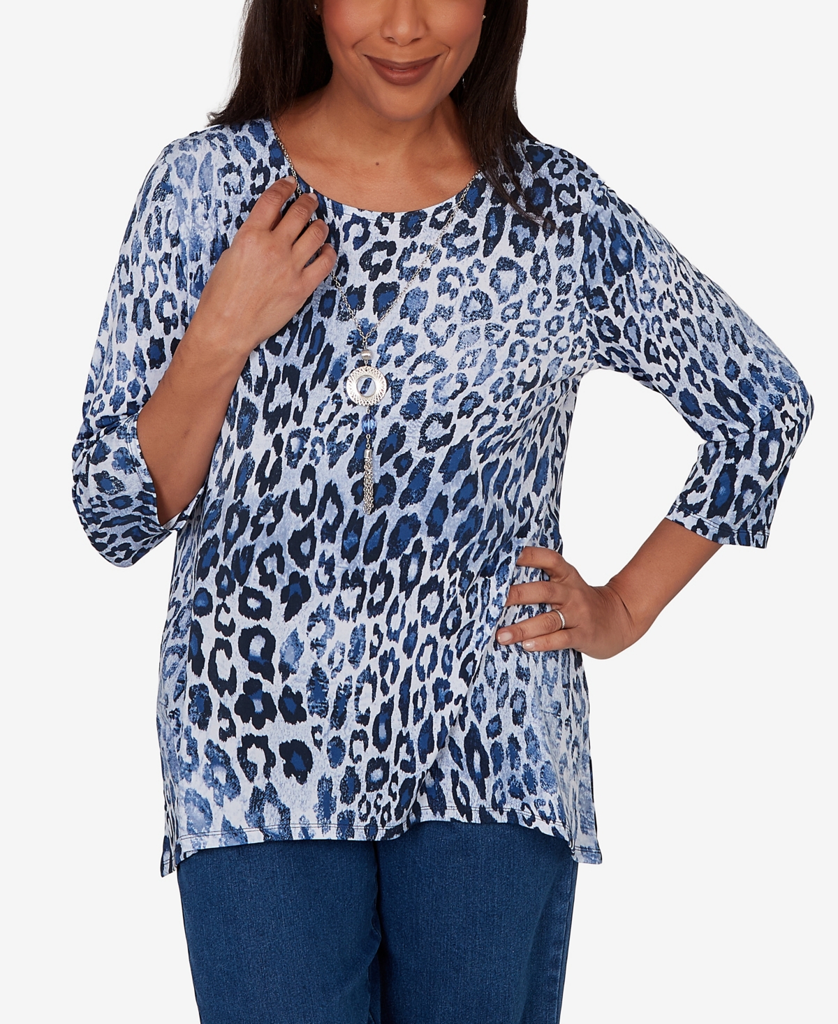 Click here for Alfred Dunner Womens Animal Puff Printed Top with... prices
