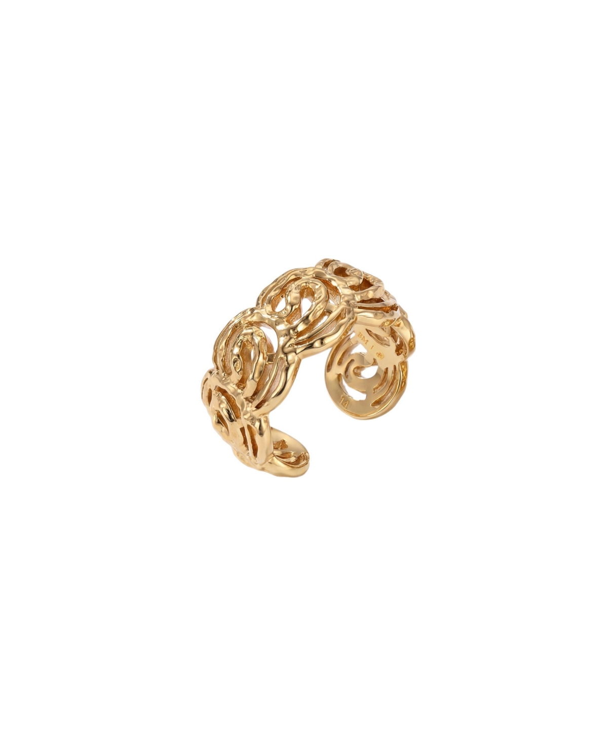 Click here for Retro Chic Mono Spiral Small Ring - Gold prices