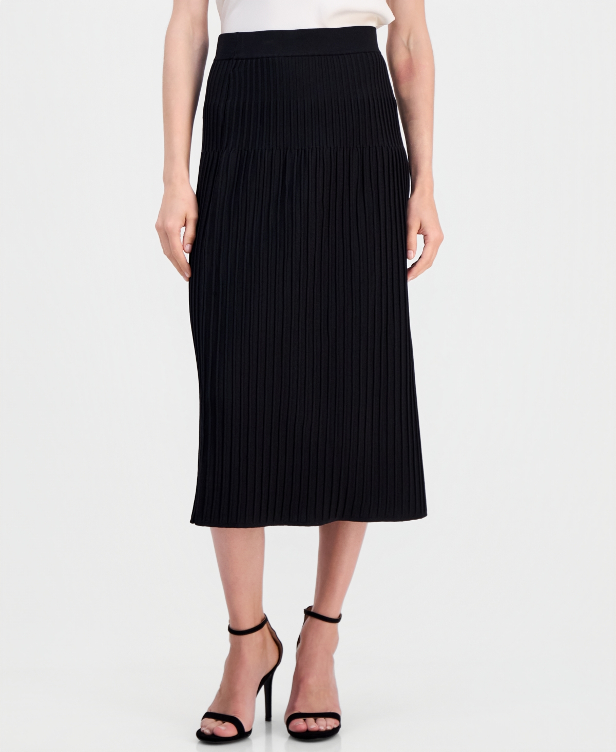 Click here for Anne Klein Womens Pull-On Pleated A-Line Sweater S... prices