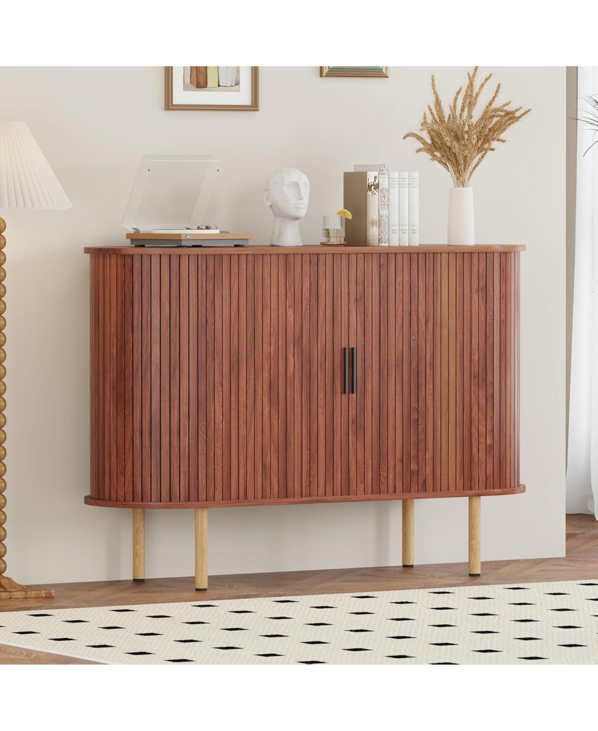 Click here for homfan 47 Inch Modern Fluted Wooden Console  Sideb... prices