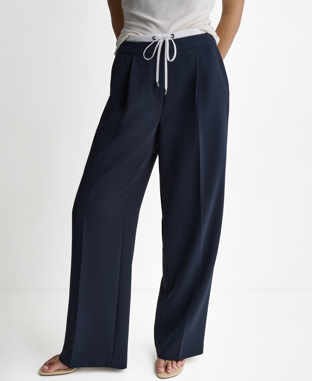 Click here for Bcbg Womens Wide-Leg Contrast Waist Pleated Front... prices