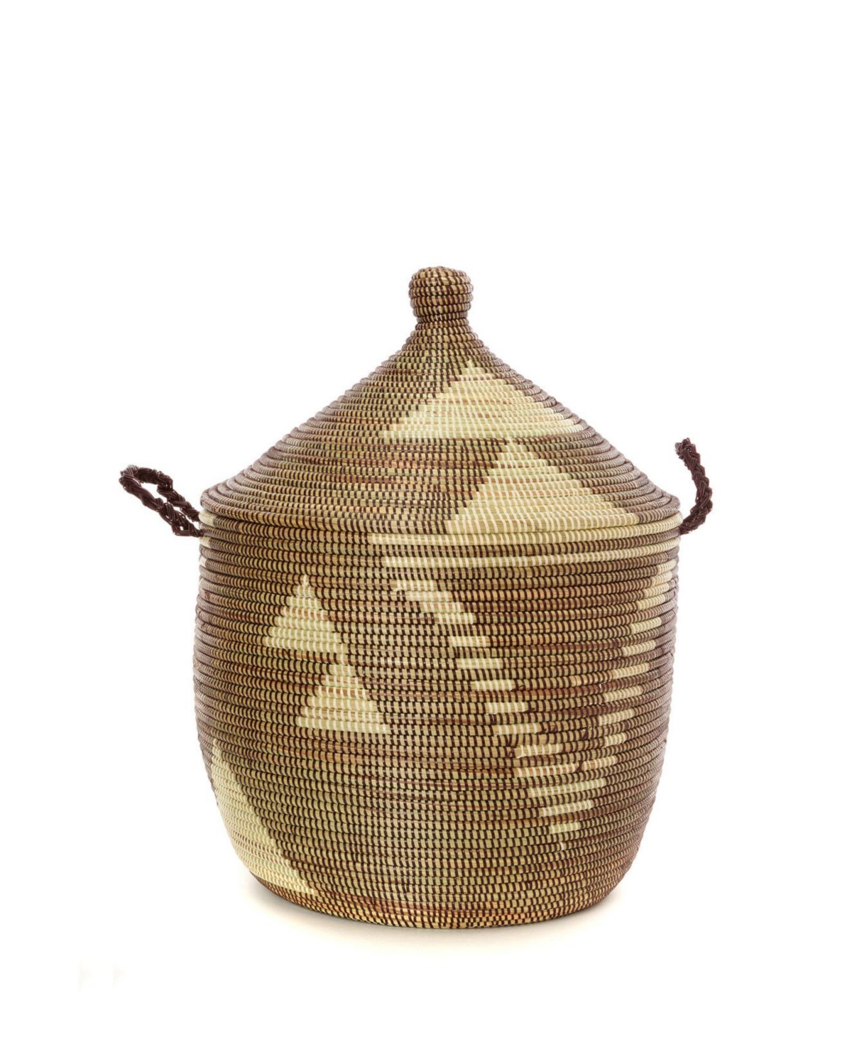 Click here for African Modern Cream Tribal Design Basket - Brown prices