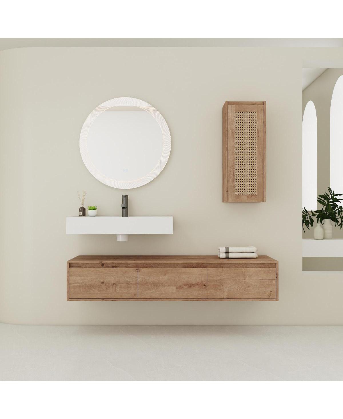 Click here for Sillysis 59 Inch Wall Mounted Bathroom Vanity Set... prices