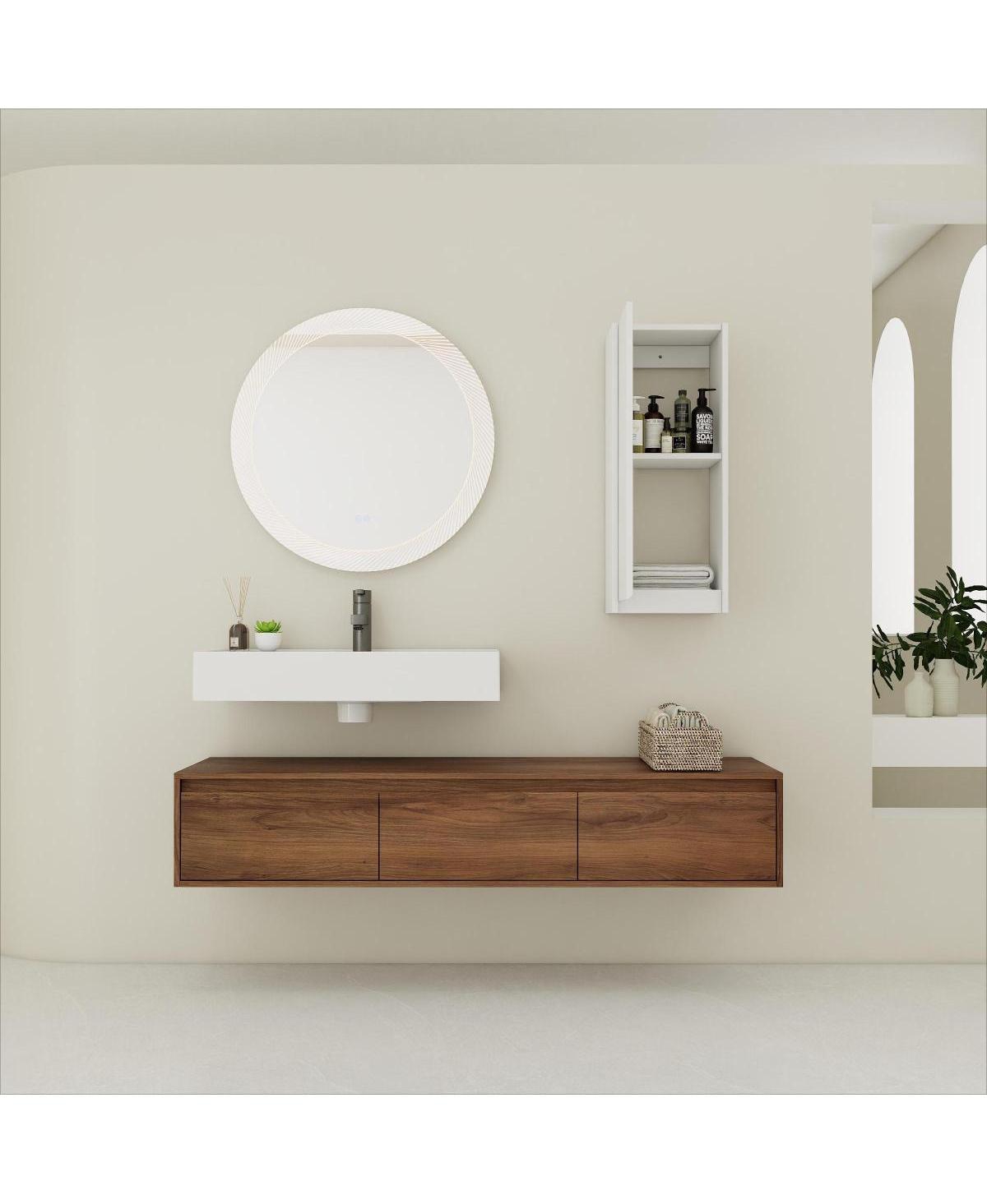 Click here for Sillysis 59 Inch Wall Mounted Bathroom Vanity Set... prices
