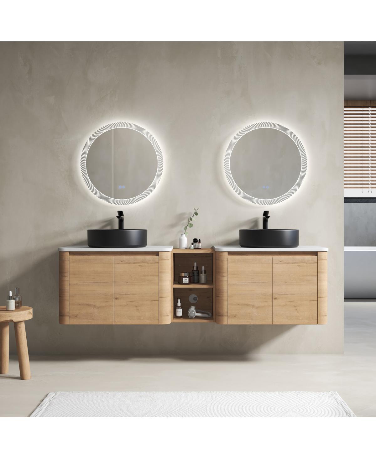 Click here for Sillysis 71 Inch Wall Mounted Double Bathroom Vani... prices