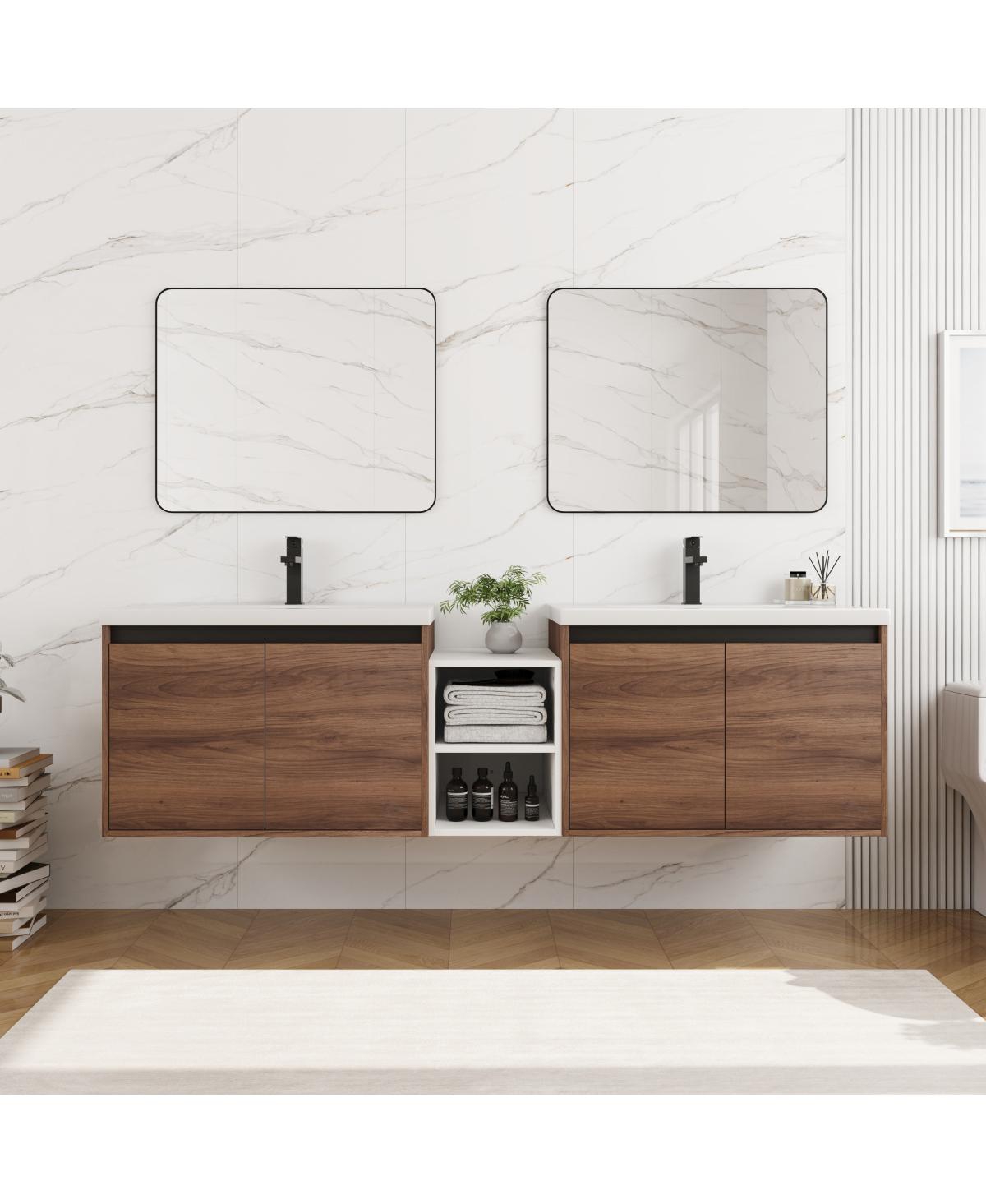 Click here for Sillysis 71 Inch Wall Mounted Double Bathroom Vani... prices