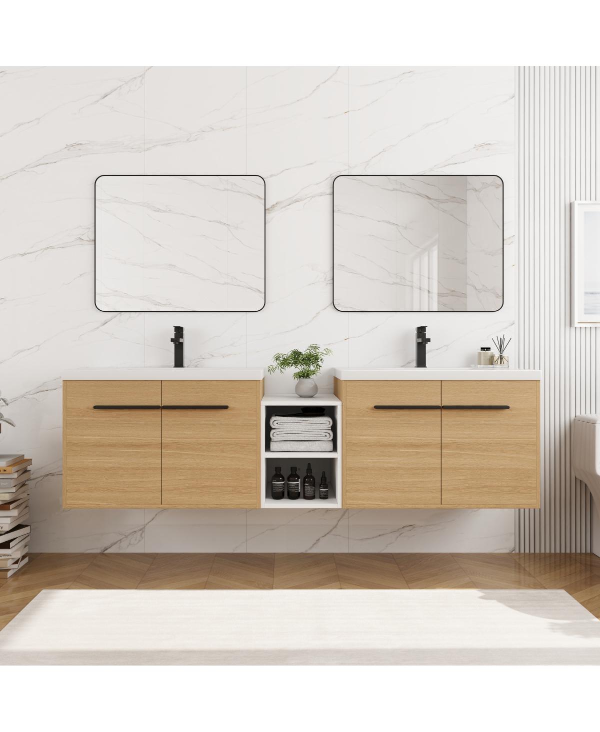 Click here for Sillysis 71 Inch Wall Mounted Double Bathroom Vani... prices