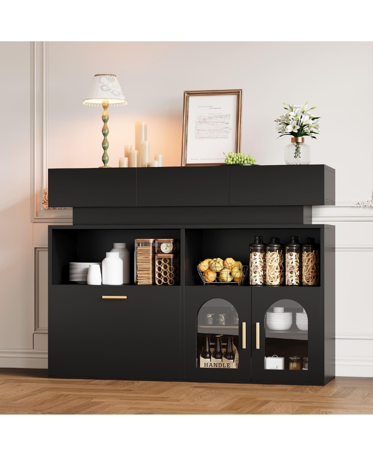 Click here for homfan Coffee Bar Cabinet Kitchen Storage Cabinet... prices