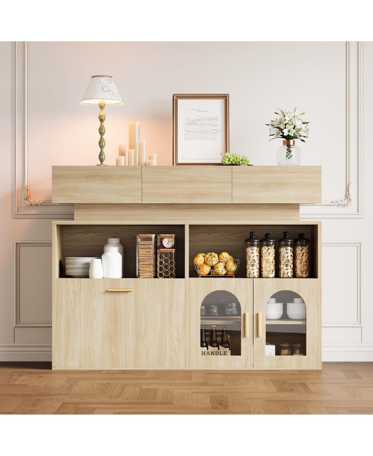 Click here for homfan Coffee Bar Cabinet Kitchen Storage Cabinet... prices
