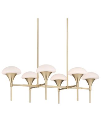 Click here for Possini Euro Design Davinos Wide Satin Gold 6 Ligh... prices