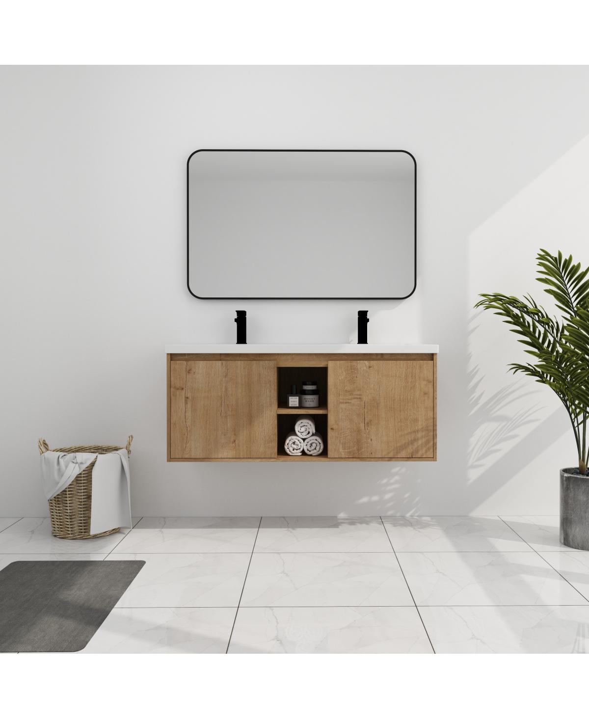 Click here for Sillysis 48 Inch Wall Mounted Double Sink Bathroom... prices