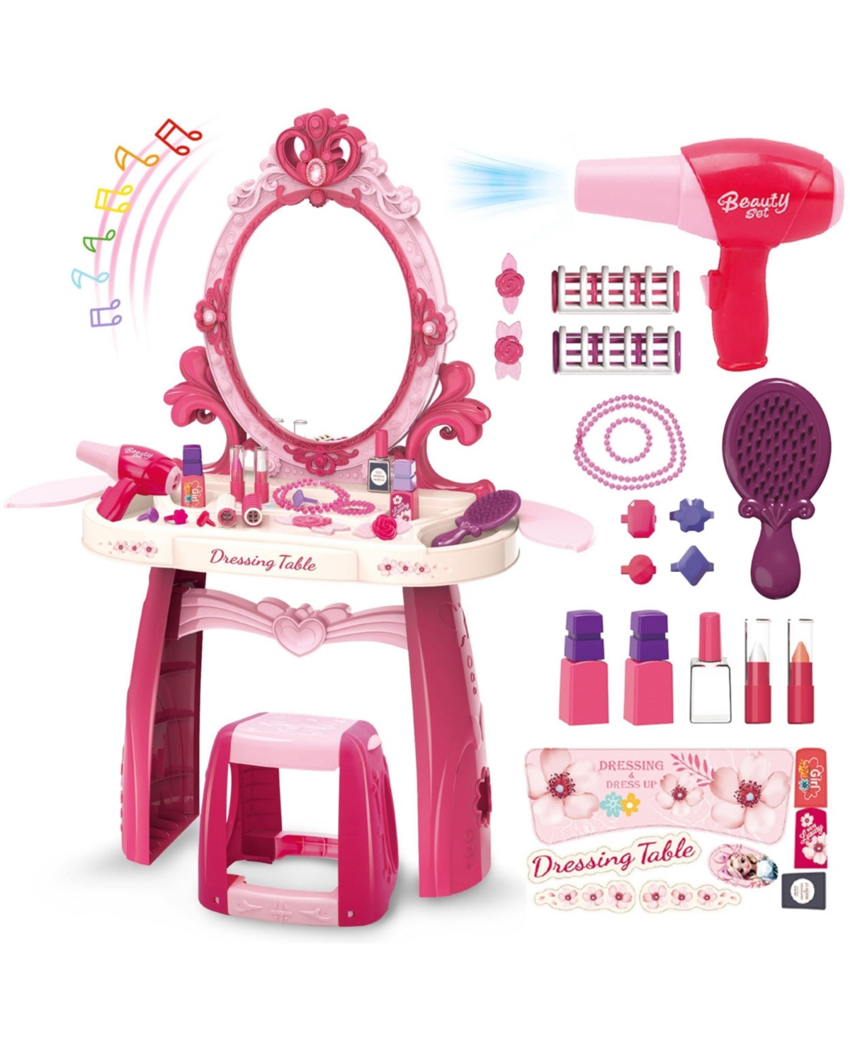 Click here for Gnuadz Vanity Makeup Table Mirror Chair Light Musi... prices
