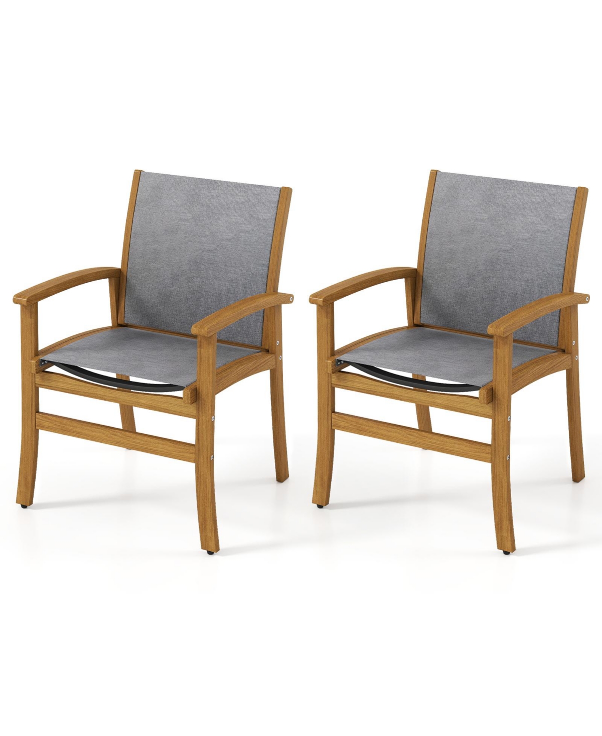 Click here for Slickblue Set of 2 Patio Chairs Acacia Wood Armcha... prices