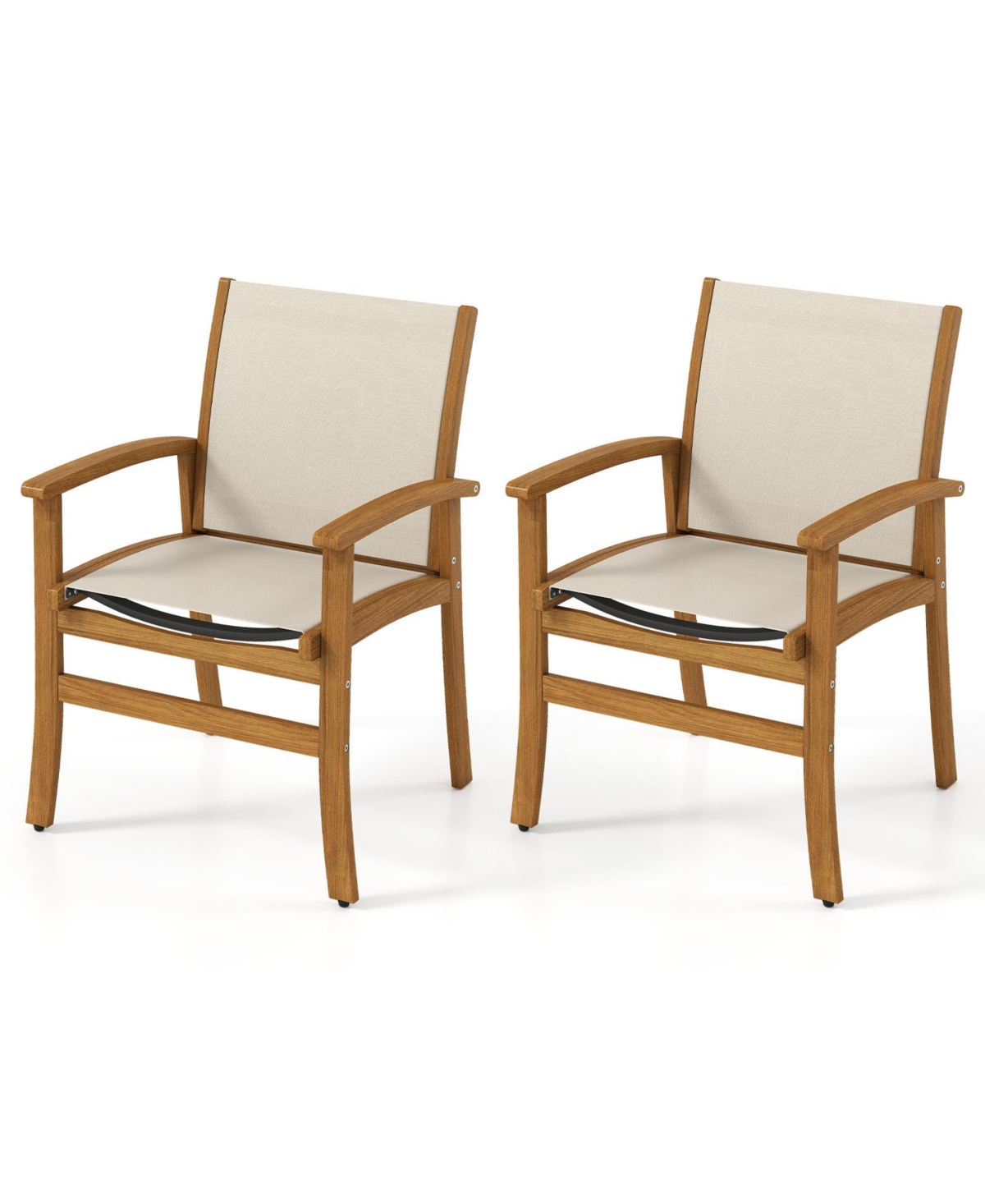 Click here for Slickblue Set of 2 Patio Chairs Acacia Wood Armcha... prices