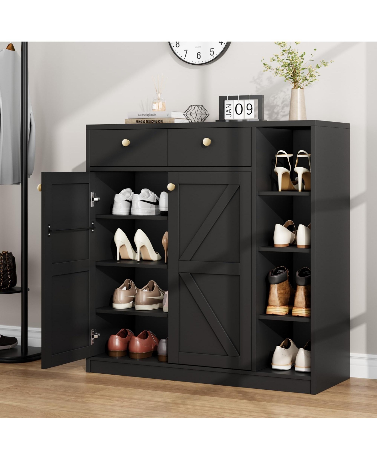 Click here for Homfan Modern 42 Tall Shoe Storage Cabinet with Do... prices