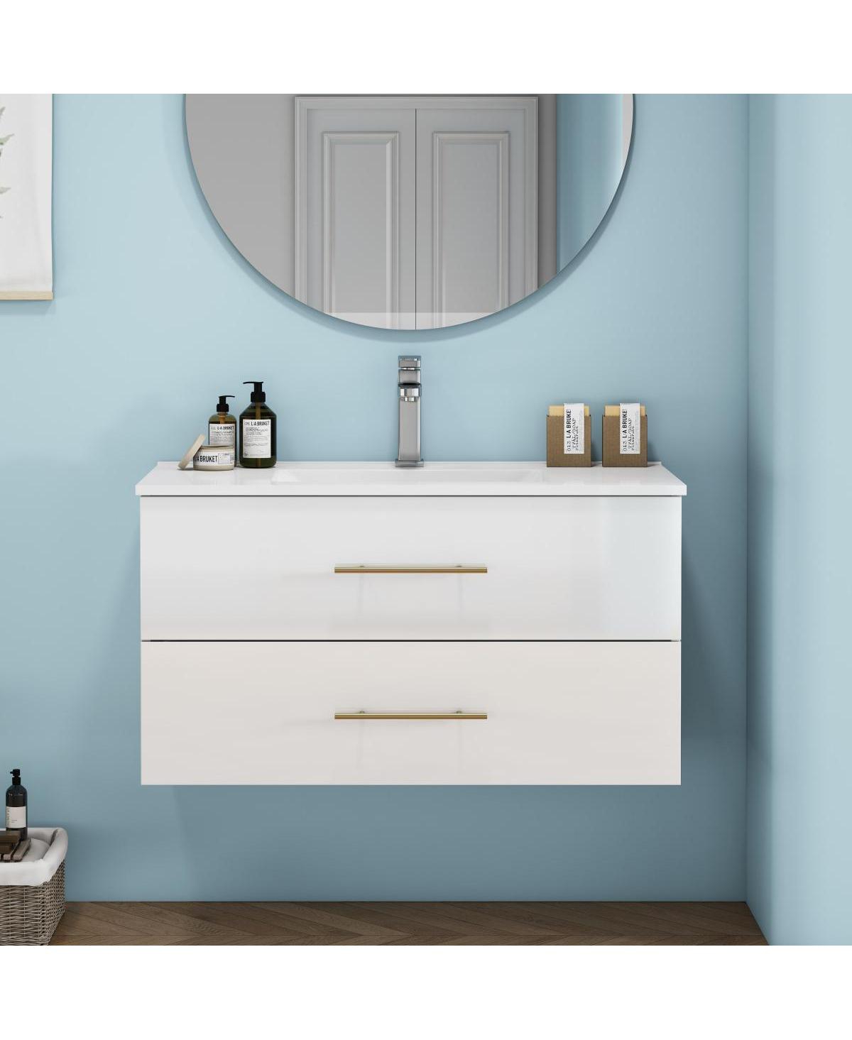 Click here for Sillysis Wall Mounted Bathroom Vanity with Ceramic... prices