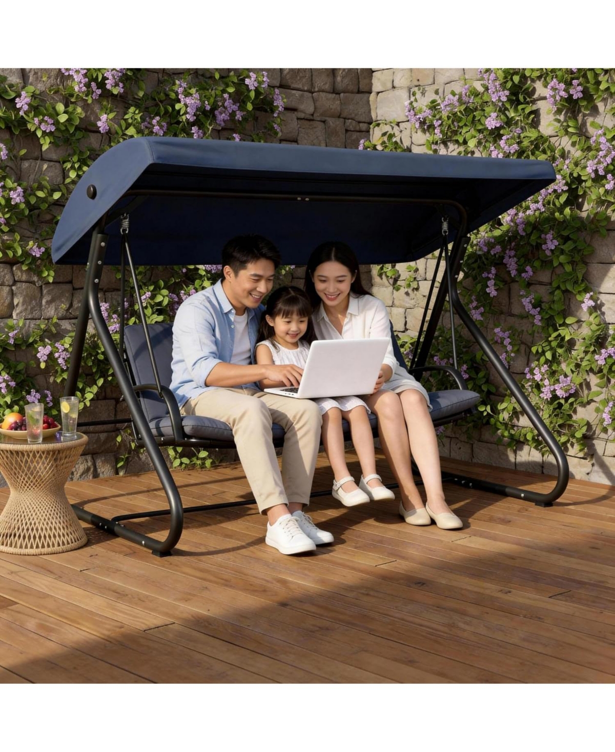 Click here for gaomon 3-Seat Outdoor Convertible Swing Glider wit... prices