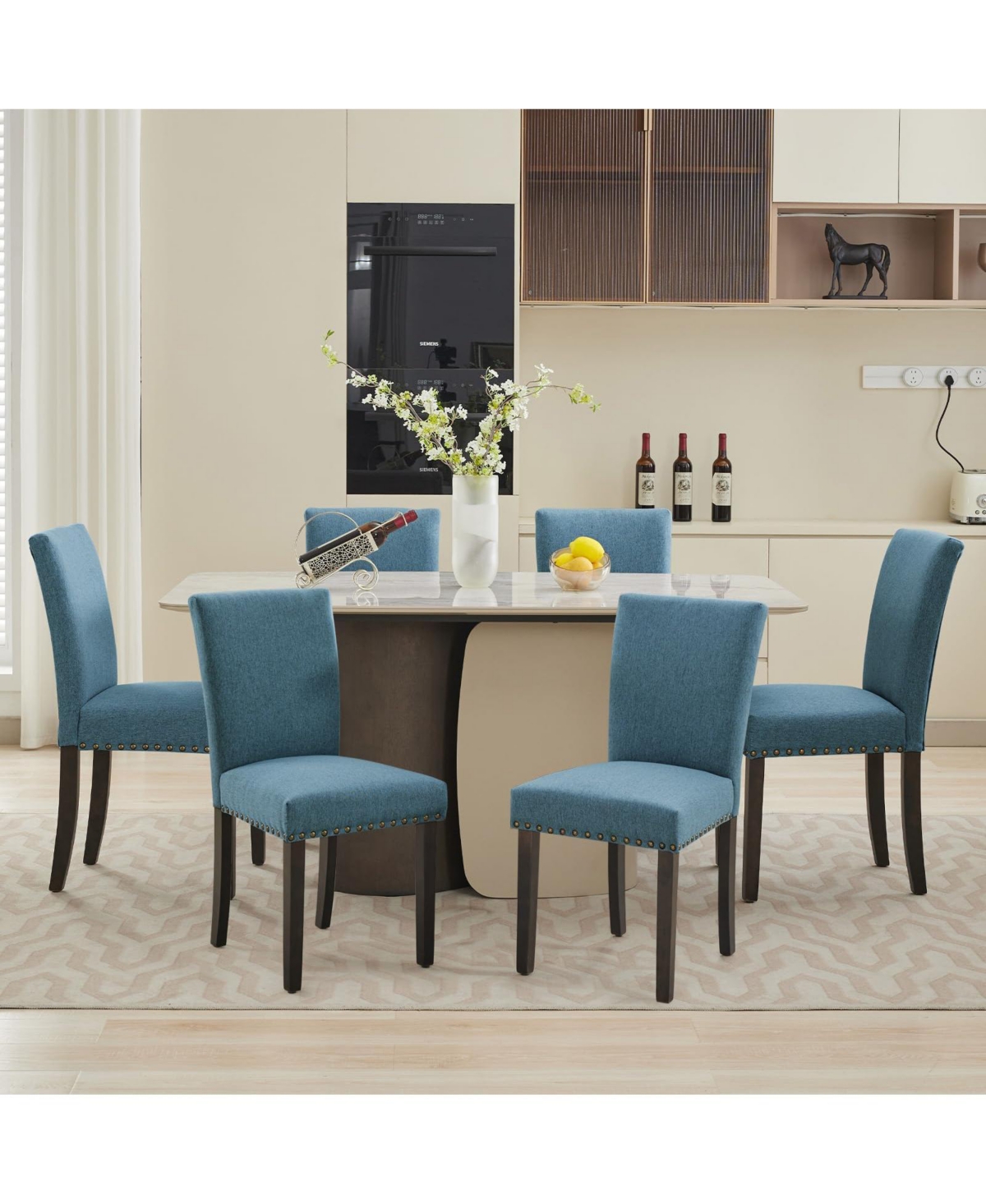 Click here for homfan Set of 4/6 Modern Linen Dining Chairs  Pars... prices