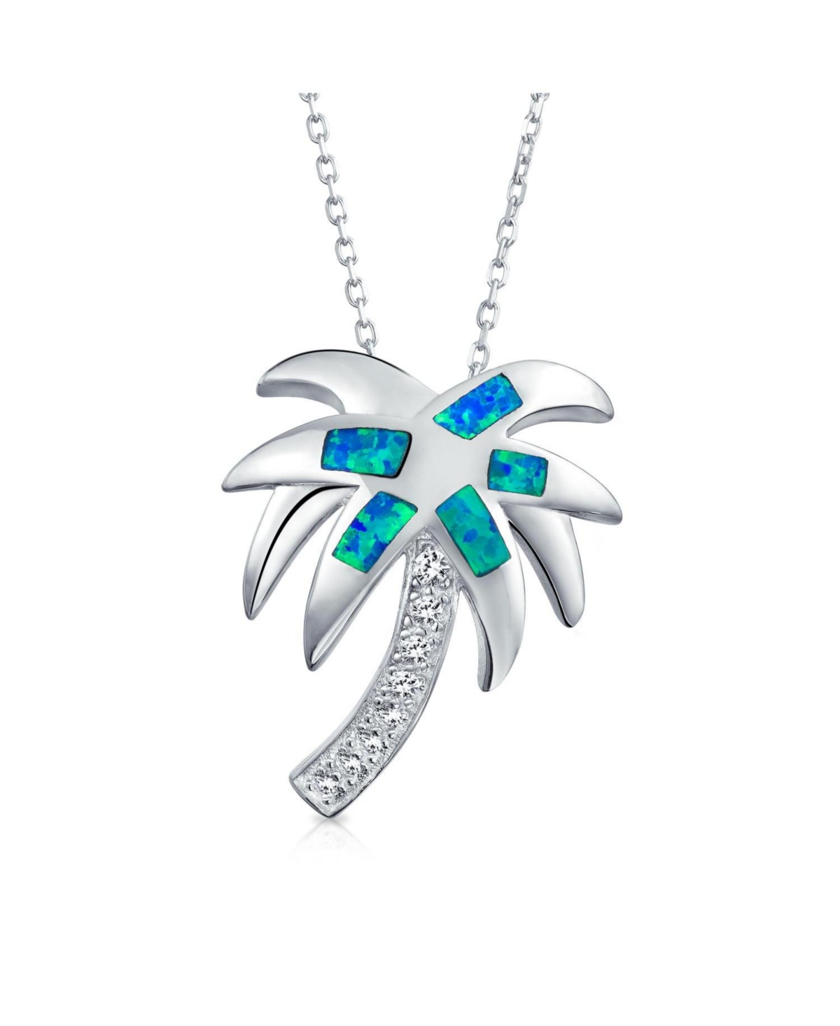 Click here for Bling Jewelry Palm Tree Pendant Necklace Created O... prices