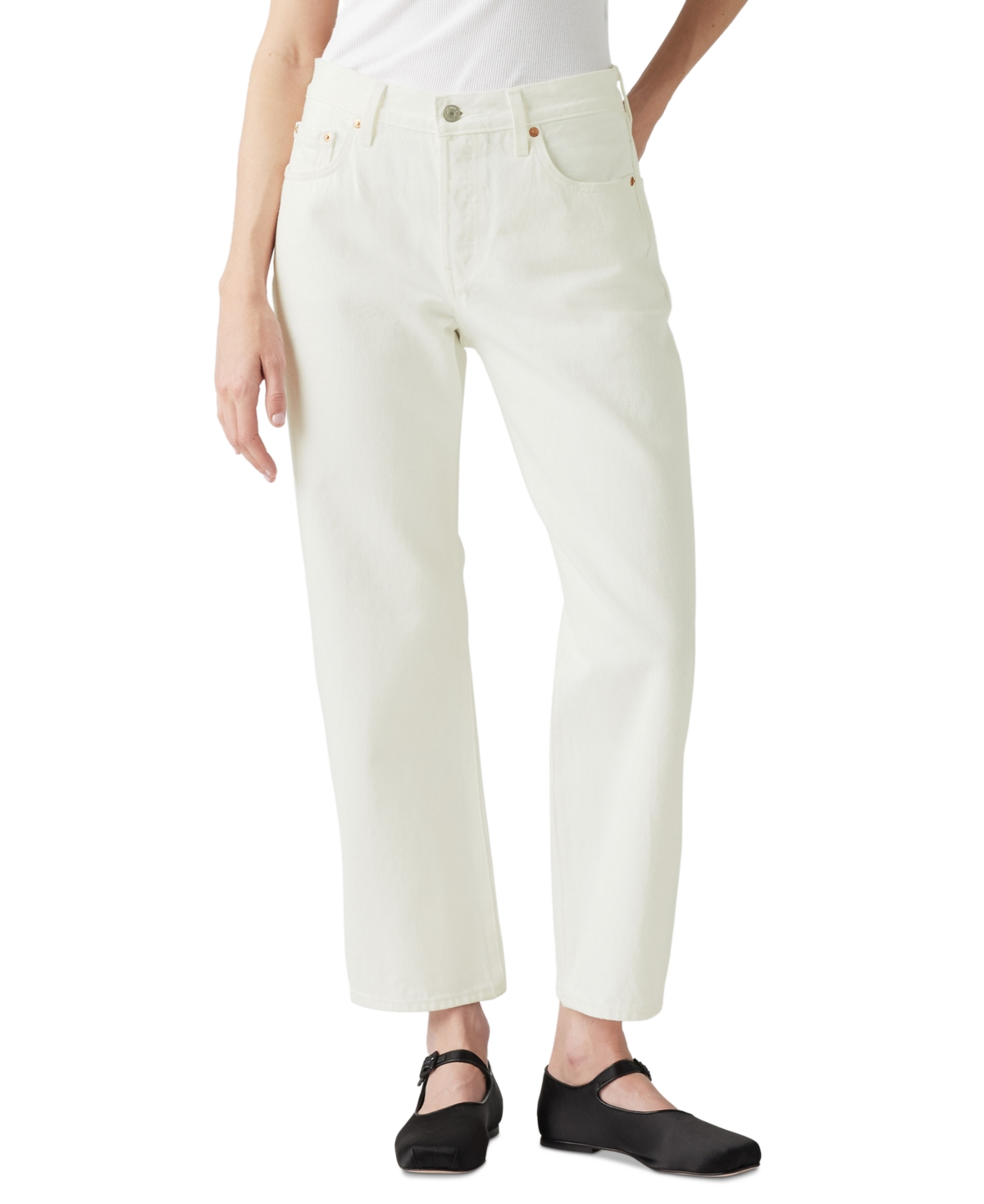 Click here for Levis Womens Mid-Rise Straight-Fit Jeans - Blank S... prices