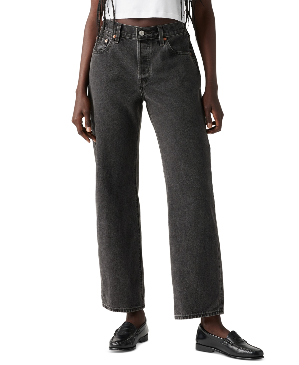 Click here for Levis Womens Mid-Rise Straight-Fit Jeans - Smooth... prices