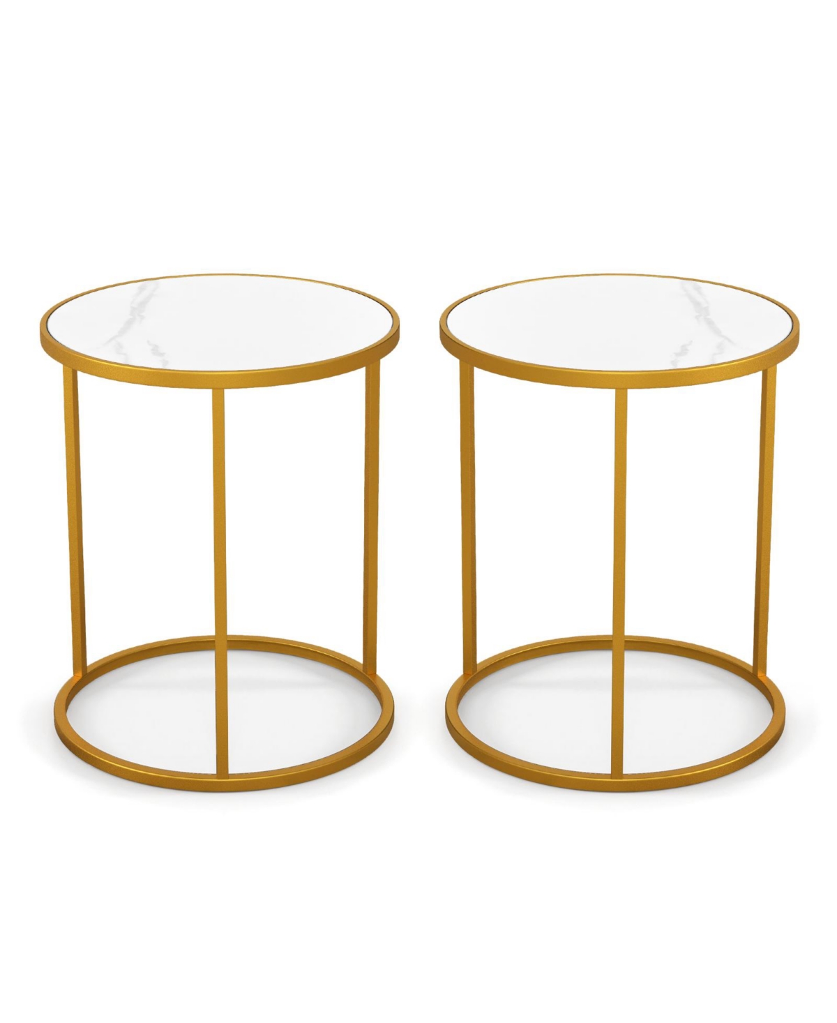Click here for Gouun 16 Inch Marble Top Round Side Table with Met... prices