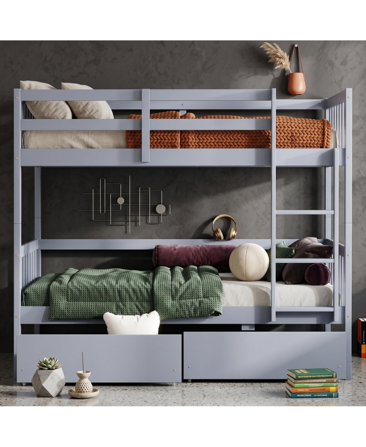 Click here for Sailvan Rubber Wood Bunk Bed with 2 Drawers  Conve... prices