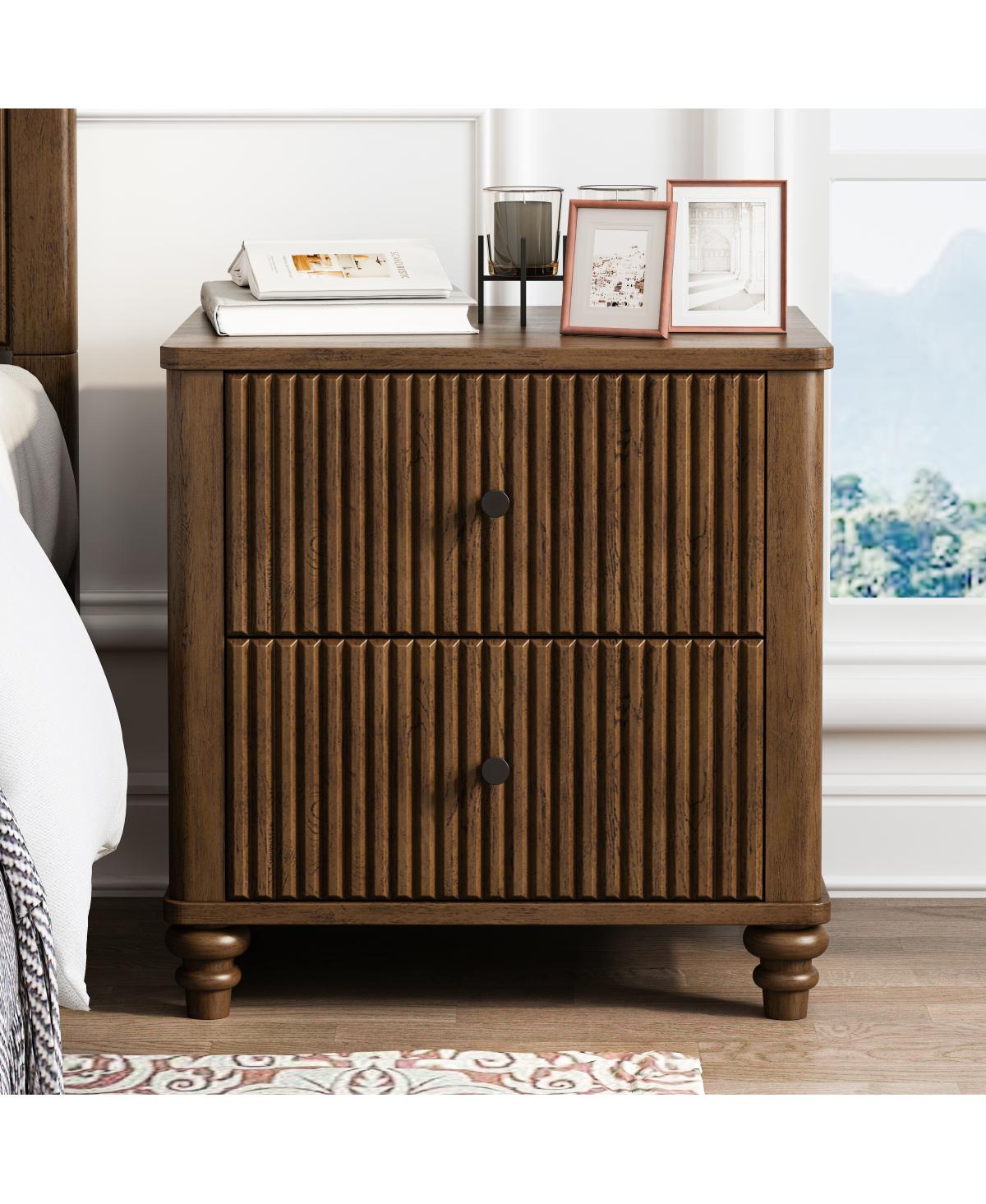 Click here for Streamdale Furniture Fluted 3-Drawer Mid-Century M... prices