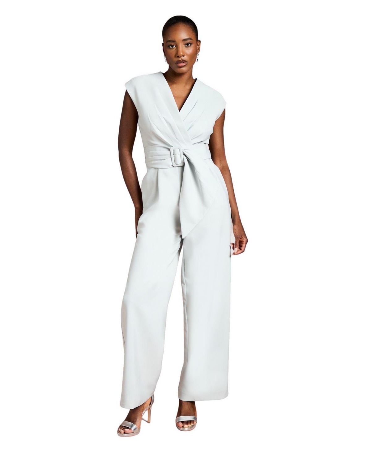 Click here for Coast Womens Belted Wide-Leg Jumpsuit - Sage prices