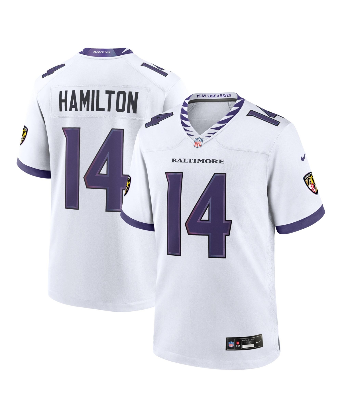 Click here for Nike Mens Kyle Hamilton White Baltimore Ravens Gam... prices