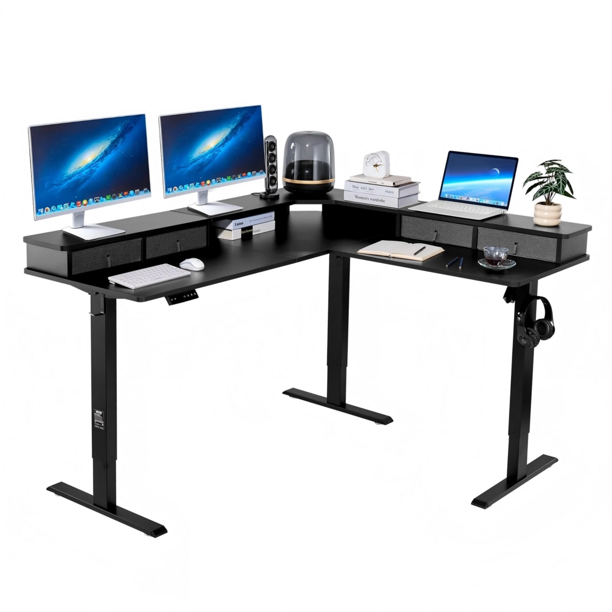 Click here for Sugift L Shaped Electric Corner Gaming Desk with 4... prices