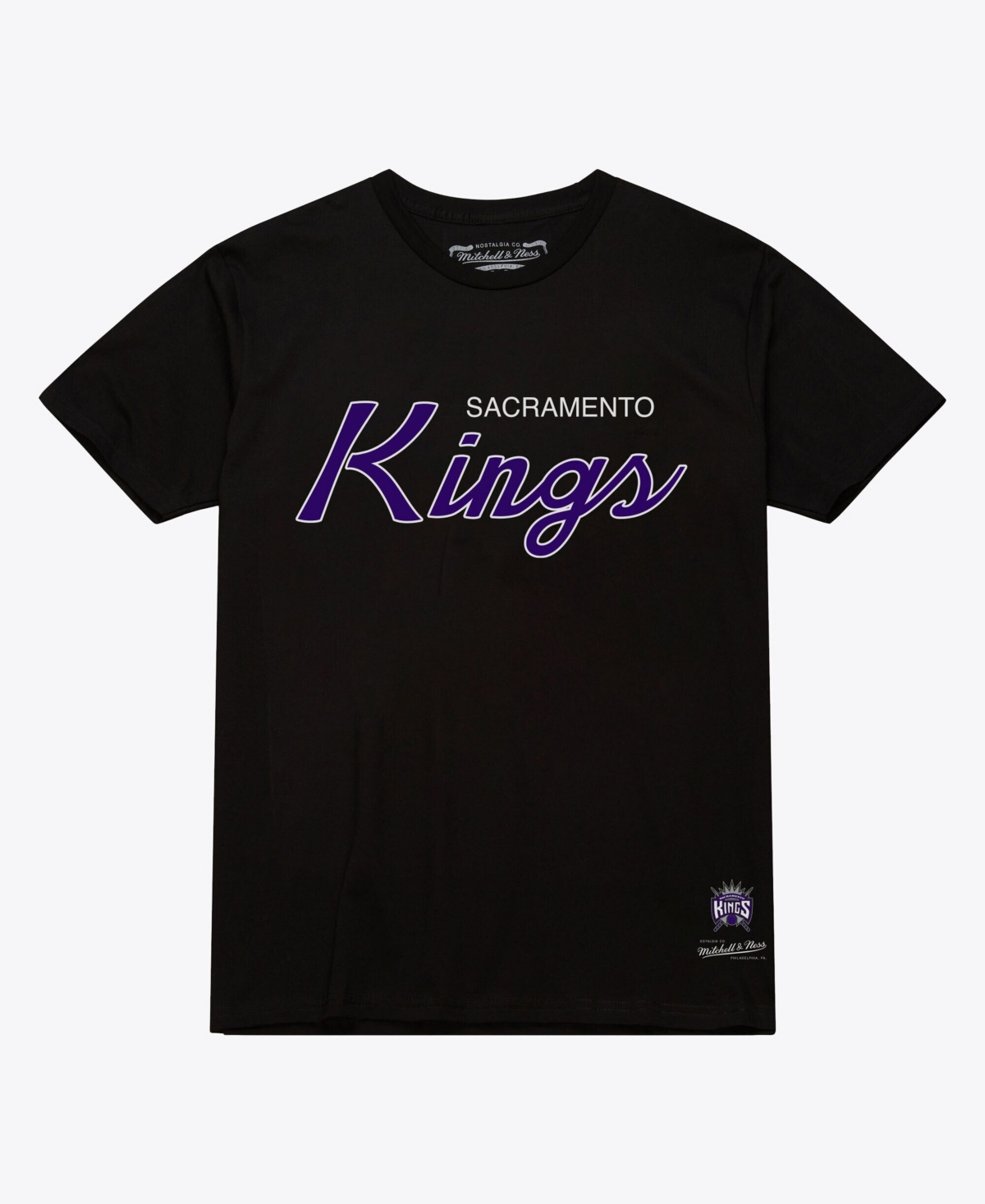 Click here for Mitchell & Ness Mens Black Sacramento Kings Wordma... prices