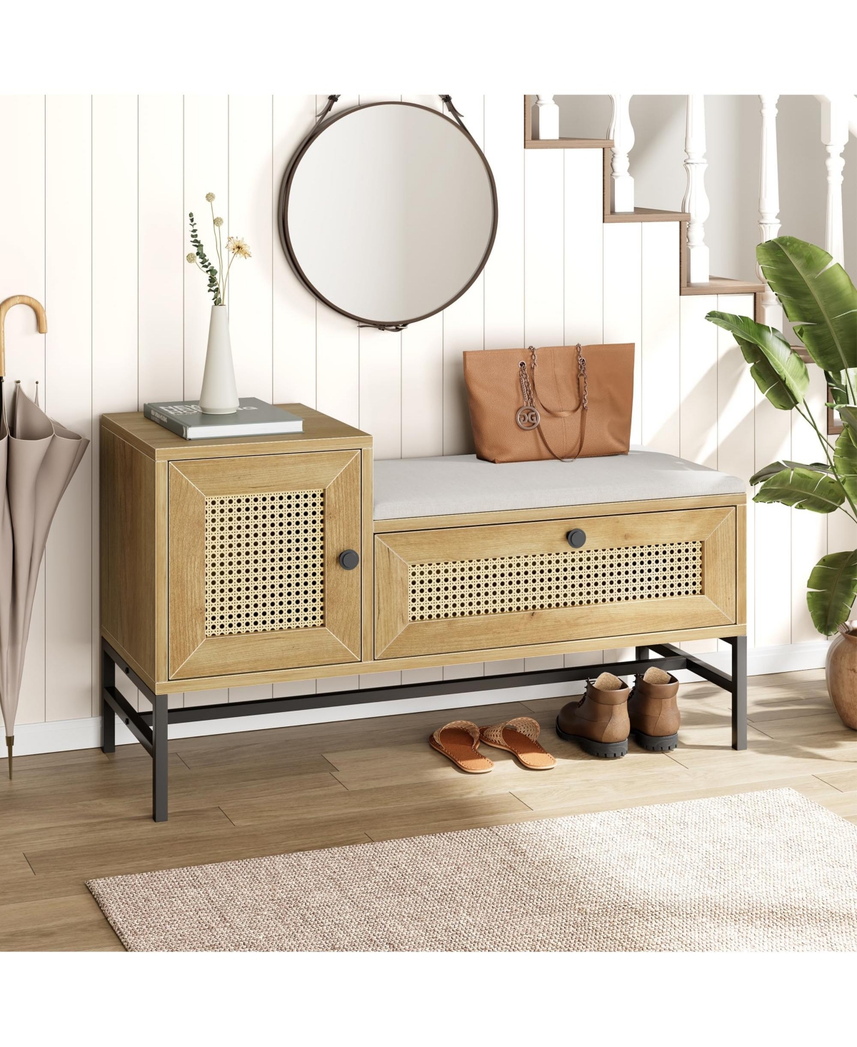 Click here for Farmhouse Shoe Bench  39 Inch Wood Storage Bench w... prices