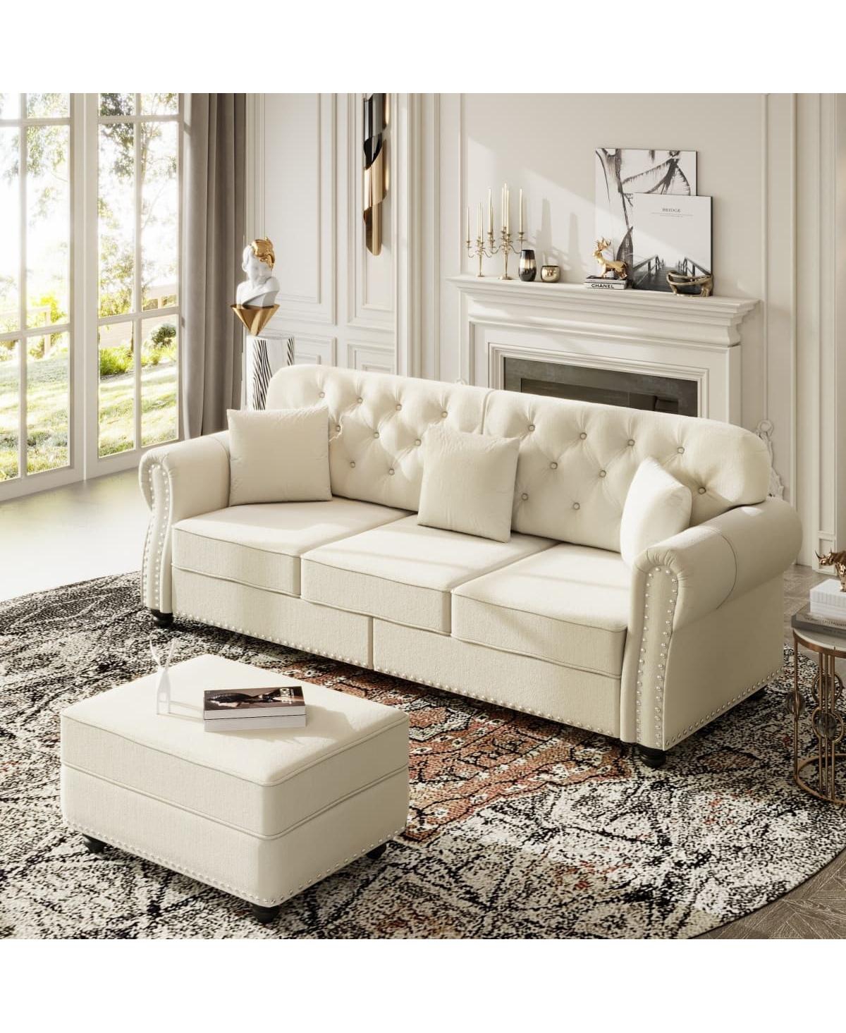 Click here for Maison Boucle 82.6 Velvet Sofa and Ottoman  Cheste... prices