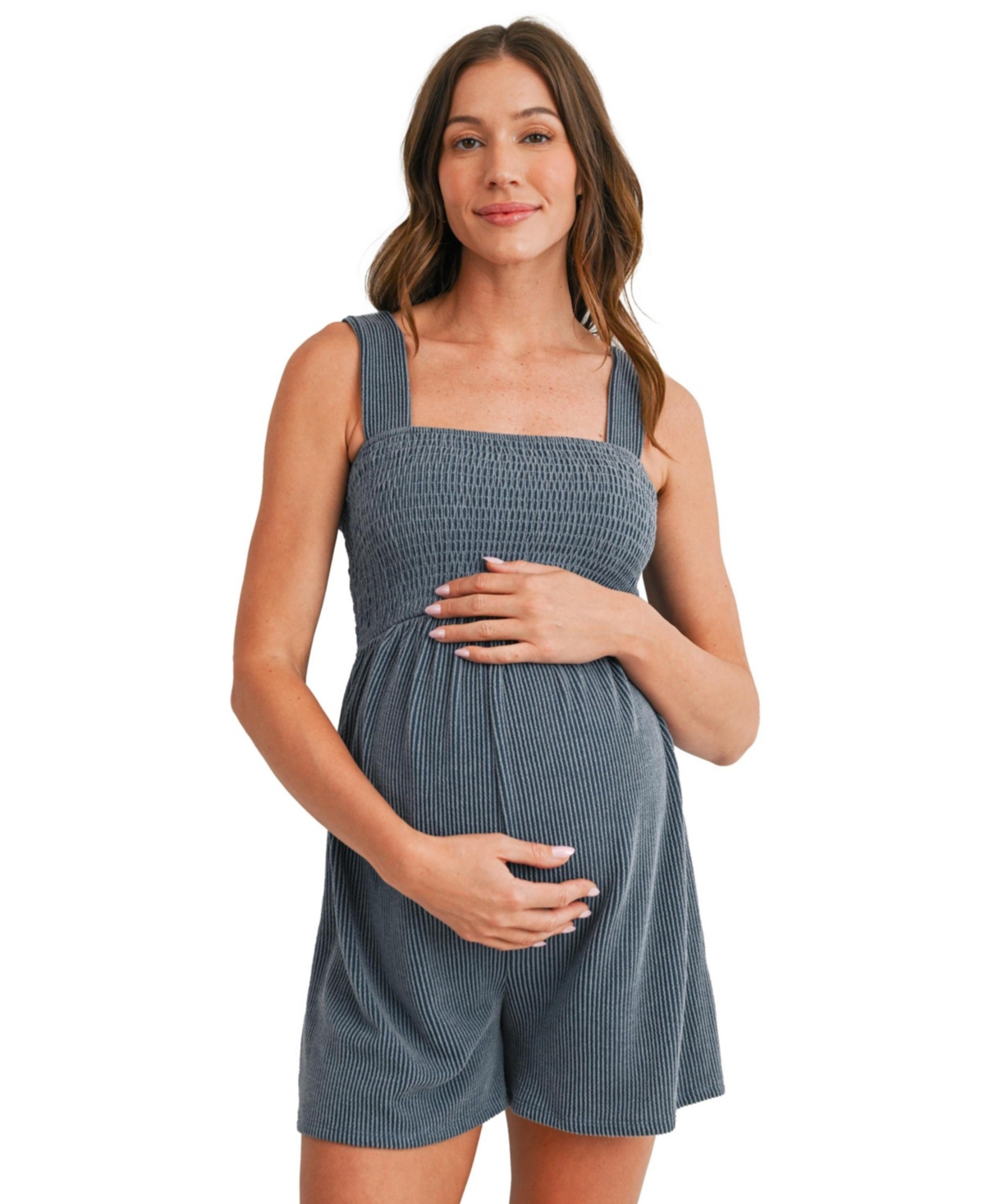 Click here for Hello Miz Maternity Sleeveless Smocked Square Neck... prices