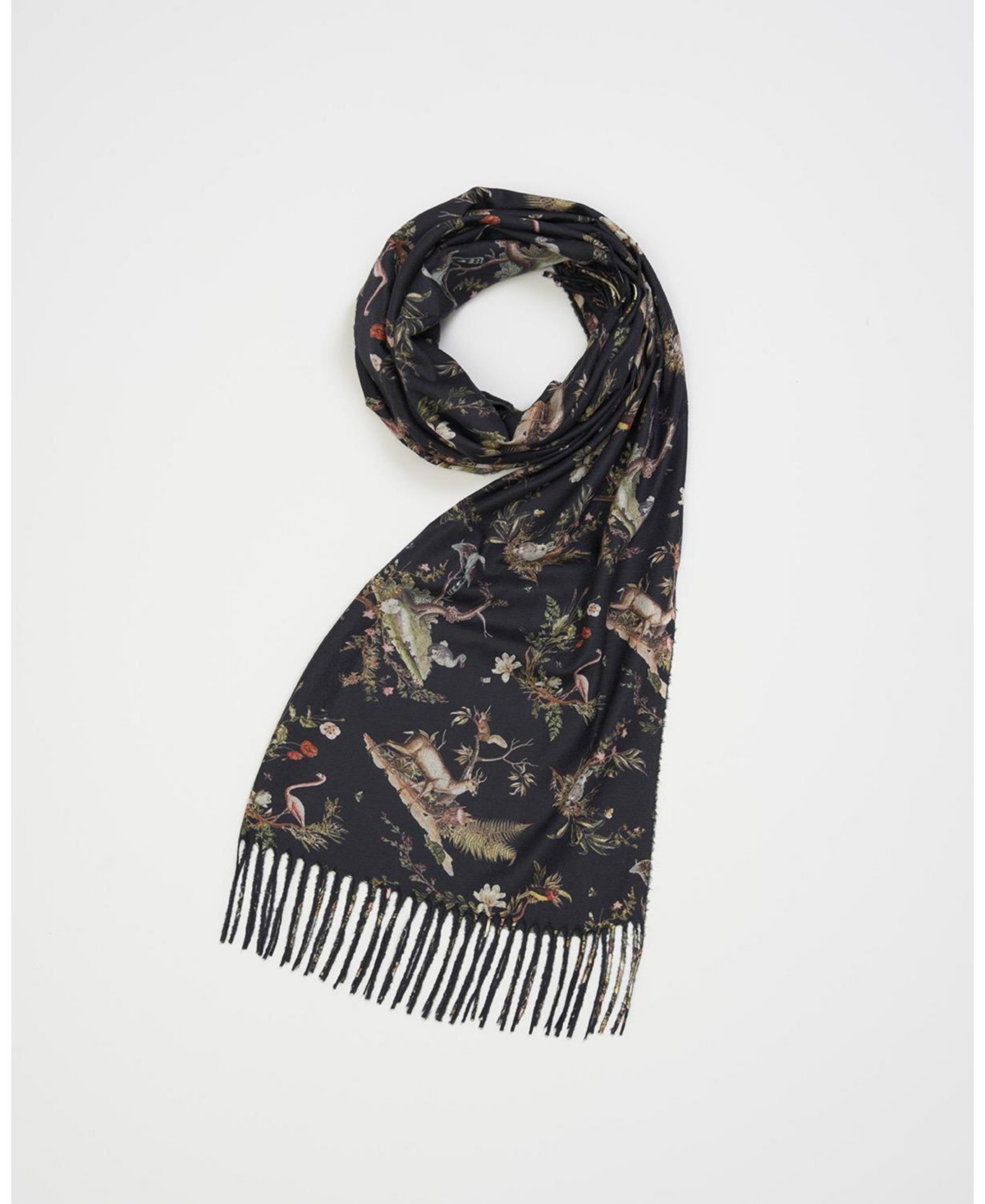 Click here for Fable England Womens Wonderland Toile Tassel Scarf... prices