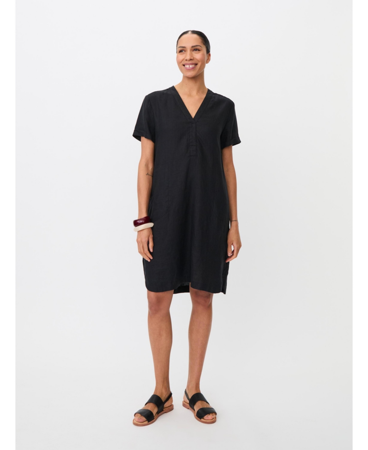 Click here for Masai Copenhagen Womens Manareela Linen V-Neck Tun... prices