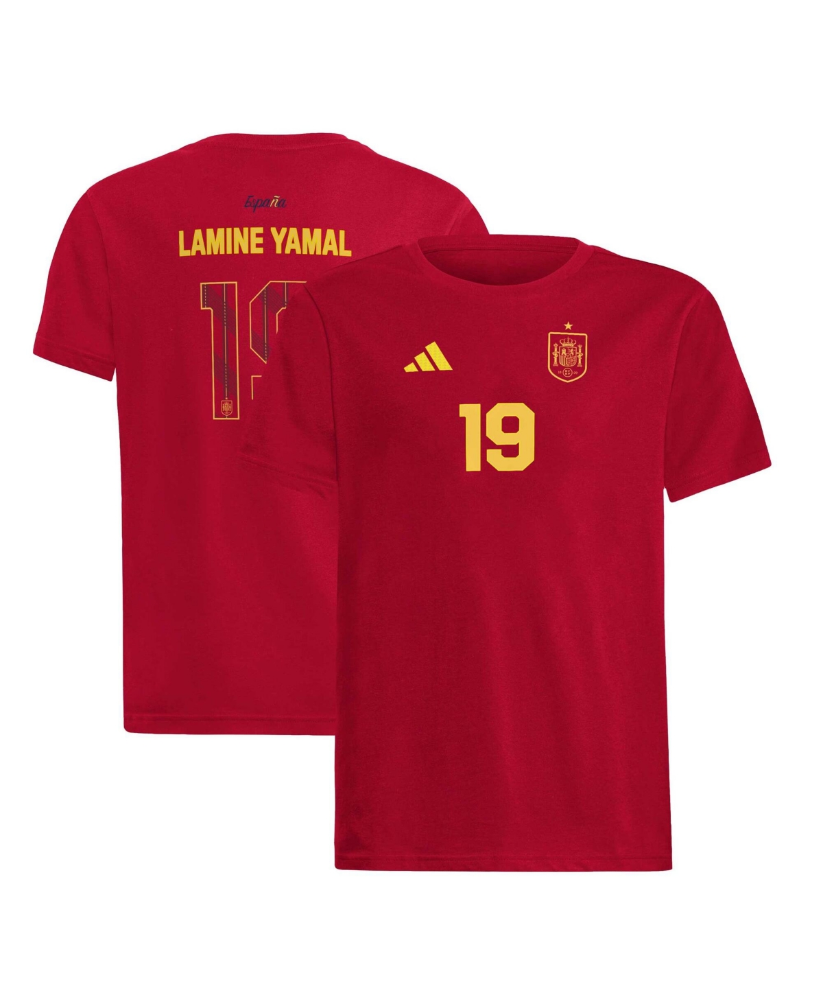 Click here for Adidas Big Boys and Girls Lamine Yamal Red Spain N... prices