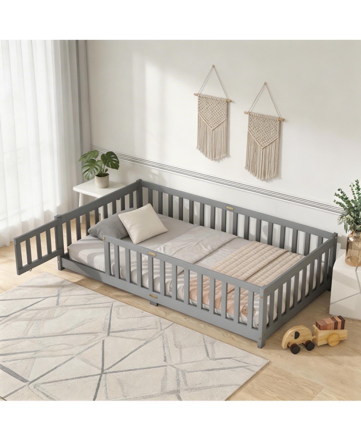 Click here for Sailvan Twin Floor Bed with Fence and Door  Solid... prices
